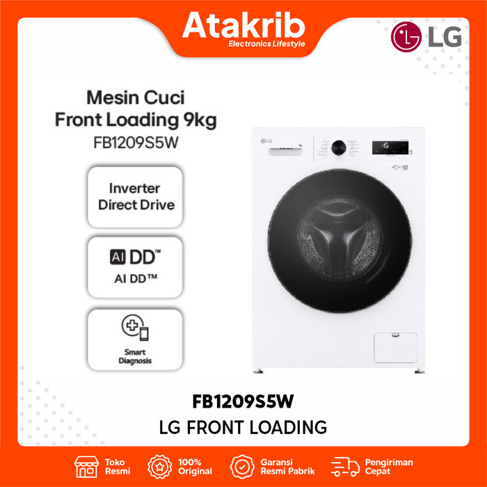 Jual LG FRONT LOADING FB1209S5W Smart Diagnosis Inverter Direct Drive 9 ...