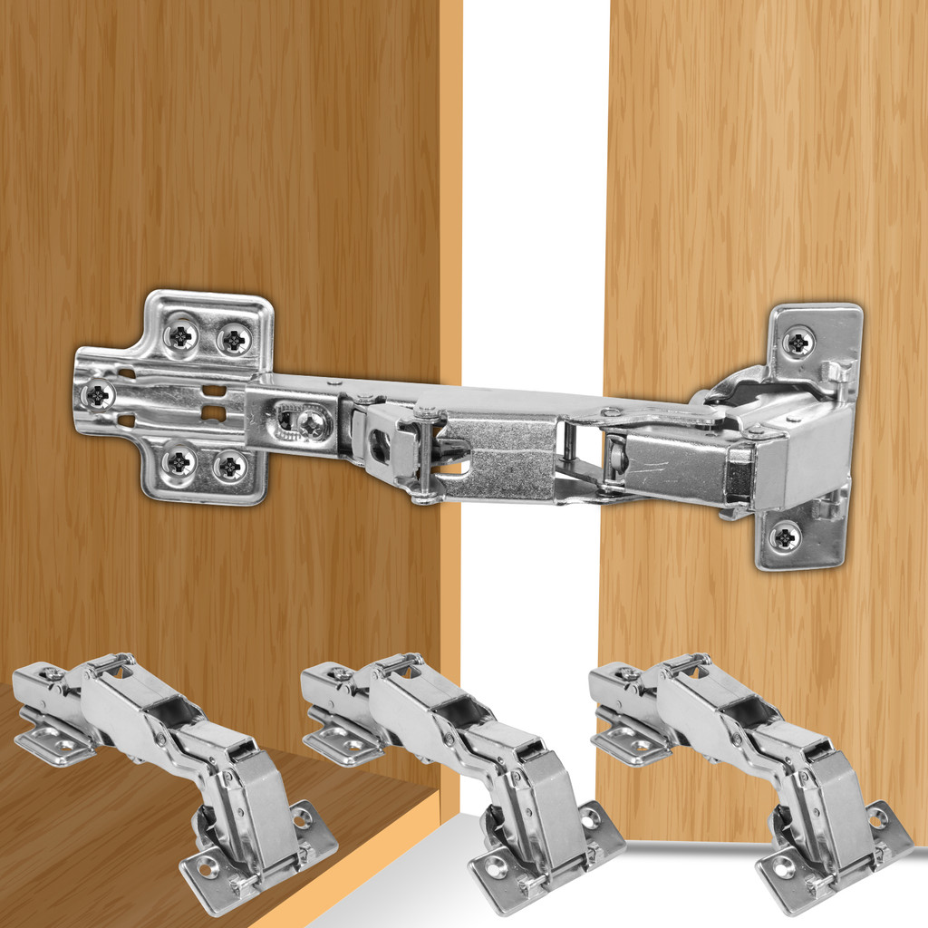 Jual 4Pcs Concealed Cabinet Hinges 175 Degree Hydraulic Adjustable ...