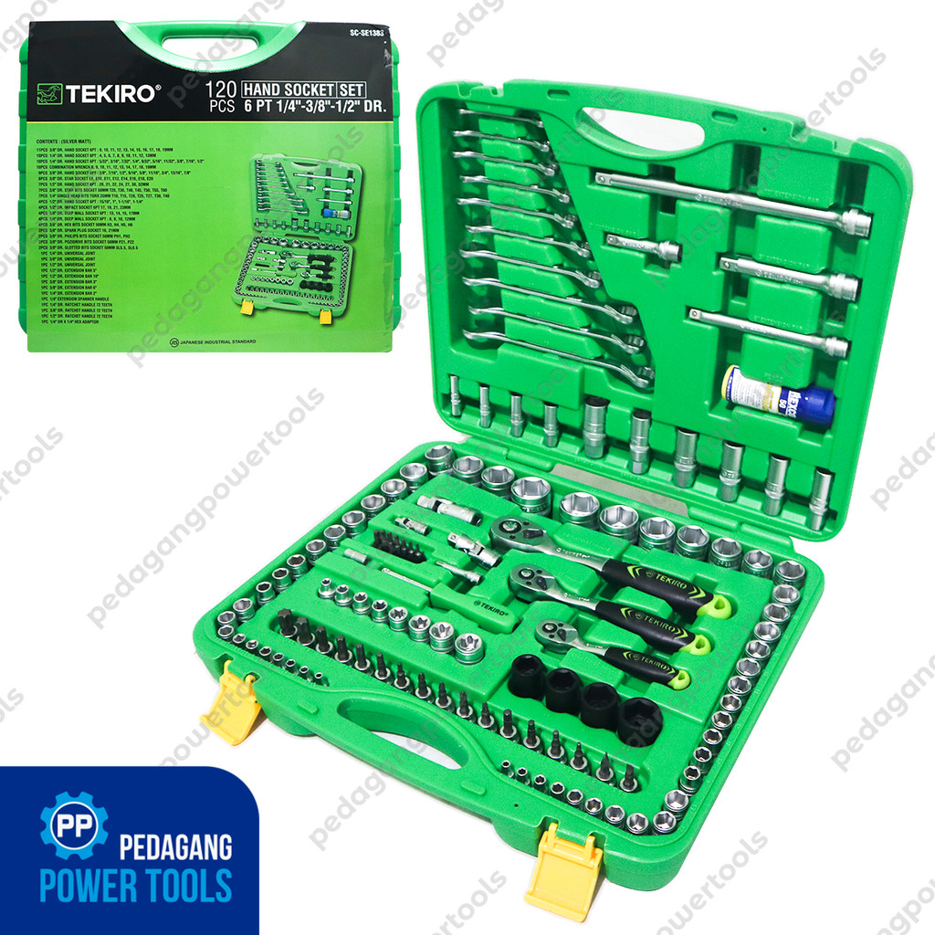 Jual TEKIRO SC-SE1383 Kunci Sok Set Set 120 pcs 6PT Toolbox Plastik Toolkit Shock Socket Wrench ...
