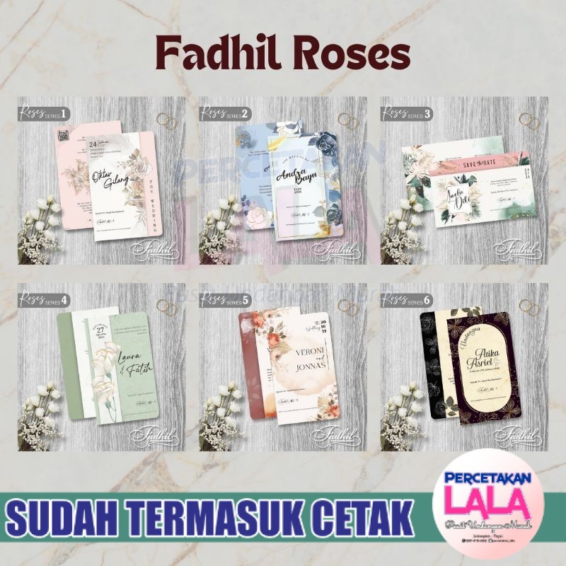 Jual Cetak Kartu Undangan Aesthetic Seri Fadhil Roses. RS1, RS2, RS3 ...