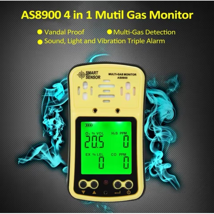 Jual SMART SENSOR AS8900 AS-8900 Detektor Gas Oksigen - Karbon Monoksida - Hidrogen Sulfida ...