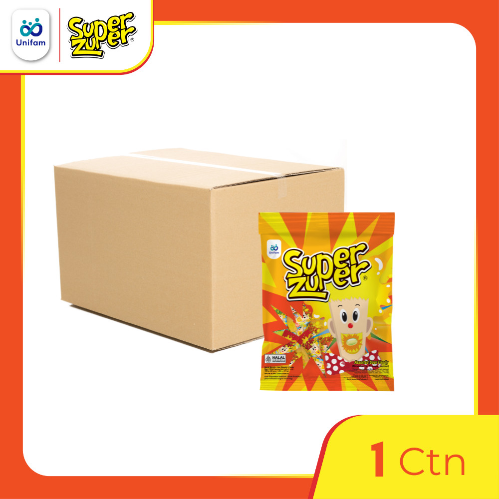 Jual 1 Karton Super Zuper Permen Asem Rasa Buah - Sour Candy (Isi 20 ...