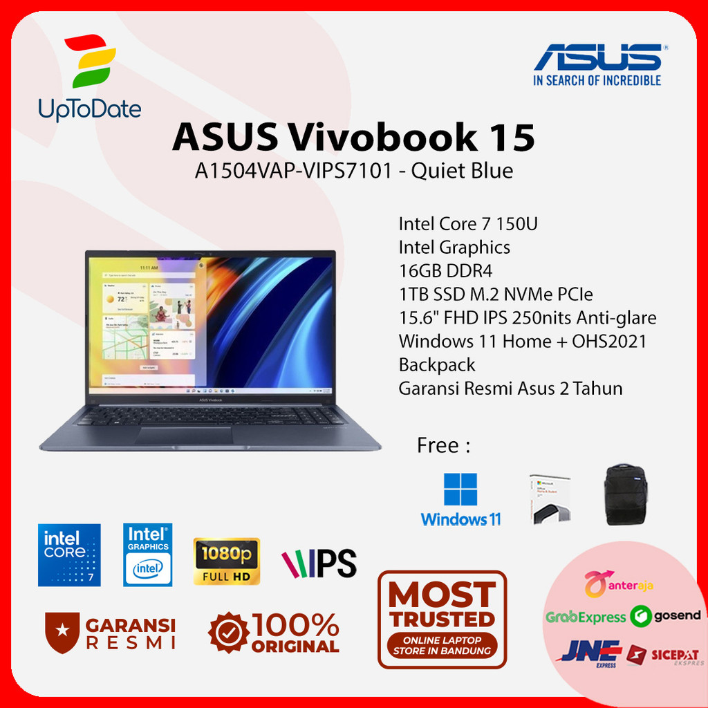 Jual ASUS Vivobook 15 A1504VAP-VIPS7101 Core 7-150U 16GB 1TB W11+OHS21 | Shopee Indonesia