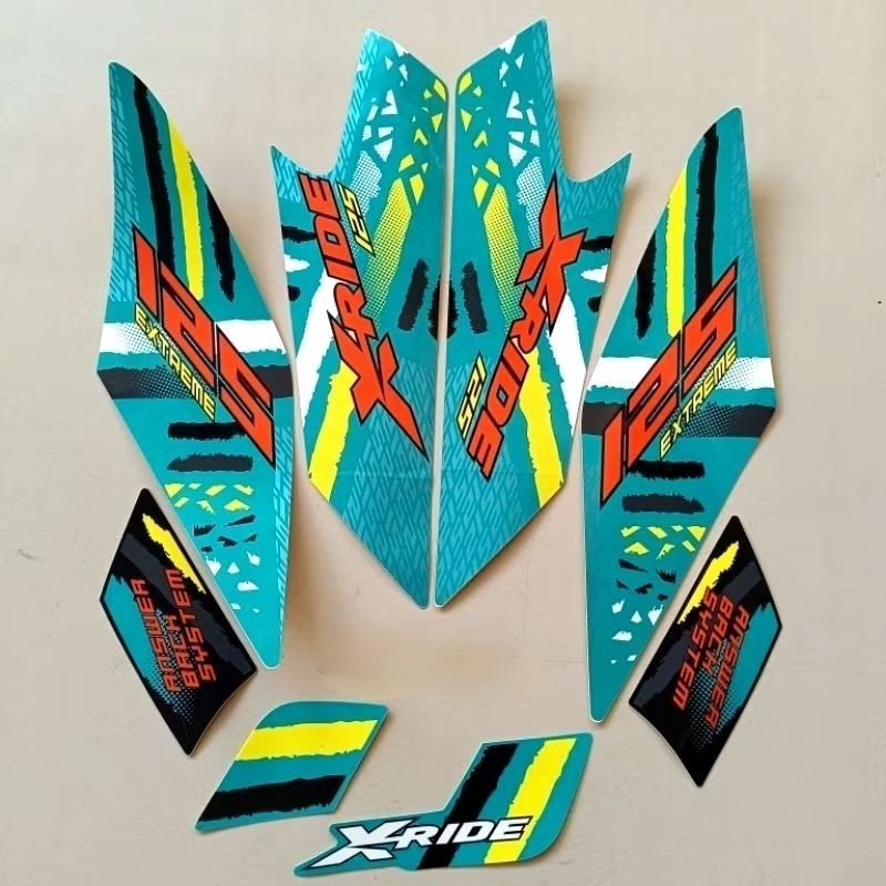 Jual Striping Lis Sticker Standar Ori Yamaha X-ride 125 2024 Warna Cyan ...