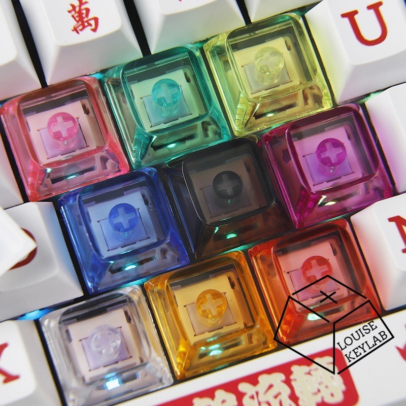 Jual Keycaps Clear Crystal transparent PC XDA 9.3mm mechanical keyboard ...