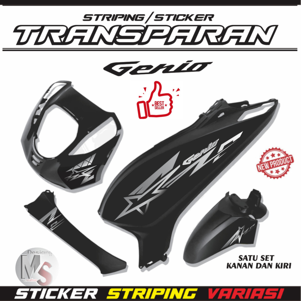 Jual VARIASI Sticker Striping Variasi Genio Transparan Uv Bintang ...