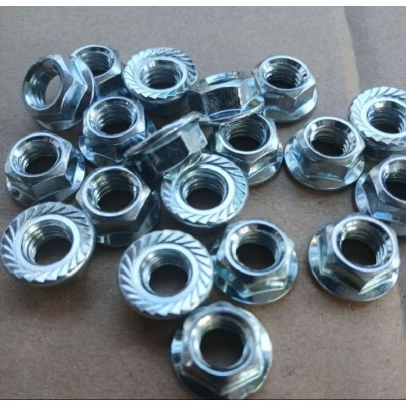 Jual Mur Flange Nut M6 Flange Nut Stainless M6 | Shopee Indonesia