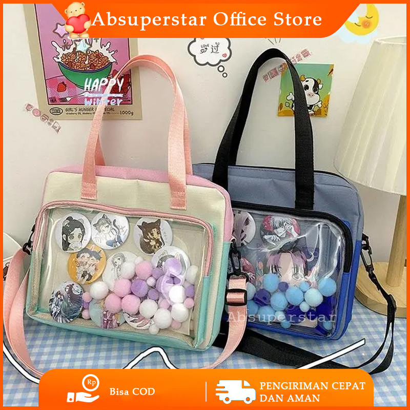 Jual Tas Selempang Transparan Wanita / Tas Tangan Gadis Jepang / Tas Transparan Siswa ...