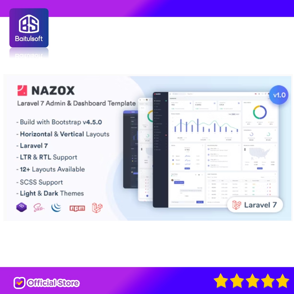 Jual NAZOX - LARAVEL ADMIN & DASHBOARD TEMPLATE | Shopee Indonesia