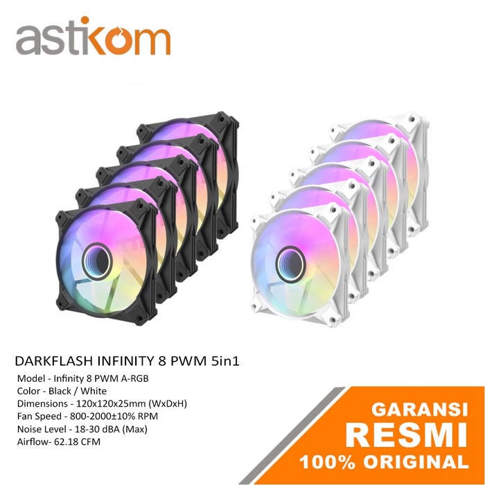 Jual Fan Casing Darkflash INFINITY 8 PWM 5in1 ARGB 12cm Fan Case ...