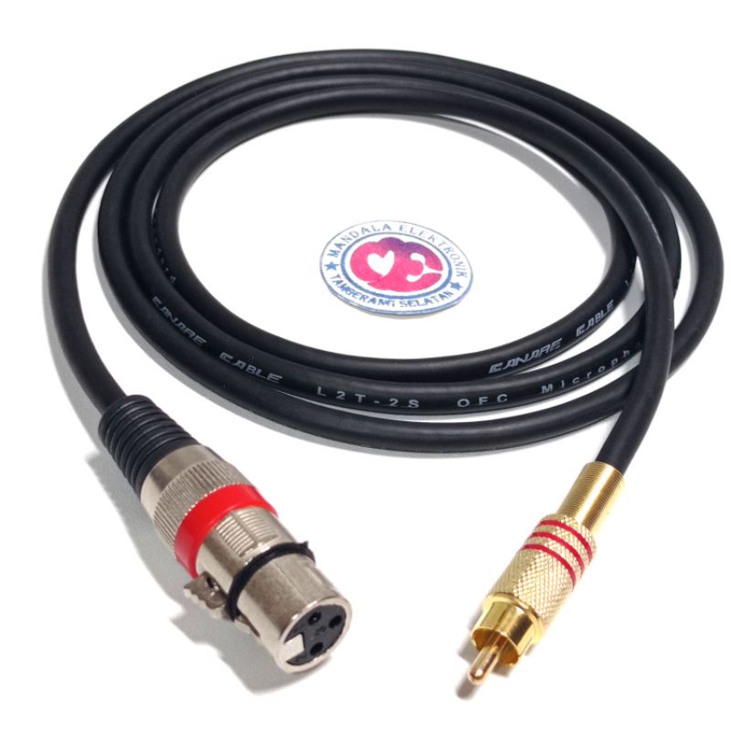 Jual kabel mic xlr female 3 pin to jack rca male 50cm | Shopee Indonesia