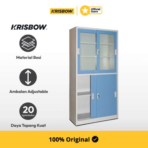 Jual Krisbow File Cabinet Lemari Kantor Pintu Geser - Biru | Shopee ...
