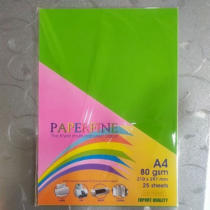 Jual Kertas HVS Warna PAPERFINE 80gram A4 25 lembar | Shopee Indonesia