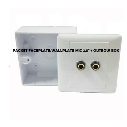 Jual FACE PLATE / WALL PLATE 2 MIC + OUTLET BOX | Shopee Indonesia