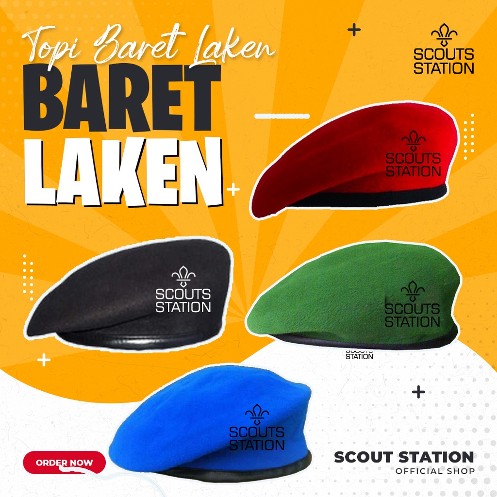 Jual Baret Laken Premium / Topi Baret / Kabaret / Baret Pramuka / Baret ...