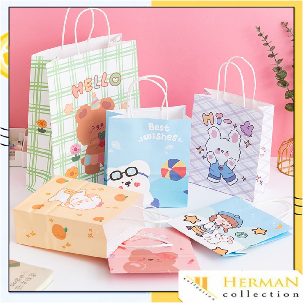 Jual HC Paperbag Karakter Kartun Beruang Lucu Goodie Bag Motif Rabbit ...
