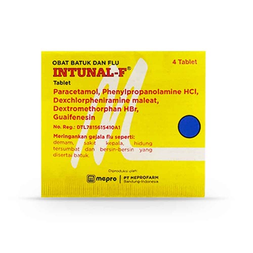 Jual INTUNAL F 4 TABLET HARGA PER STRIP | DEMAM , SAKIT KEPALA , PILEK ...