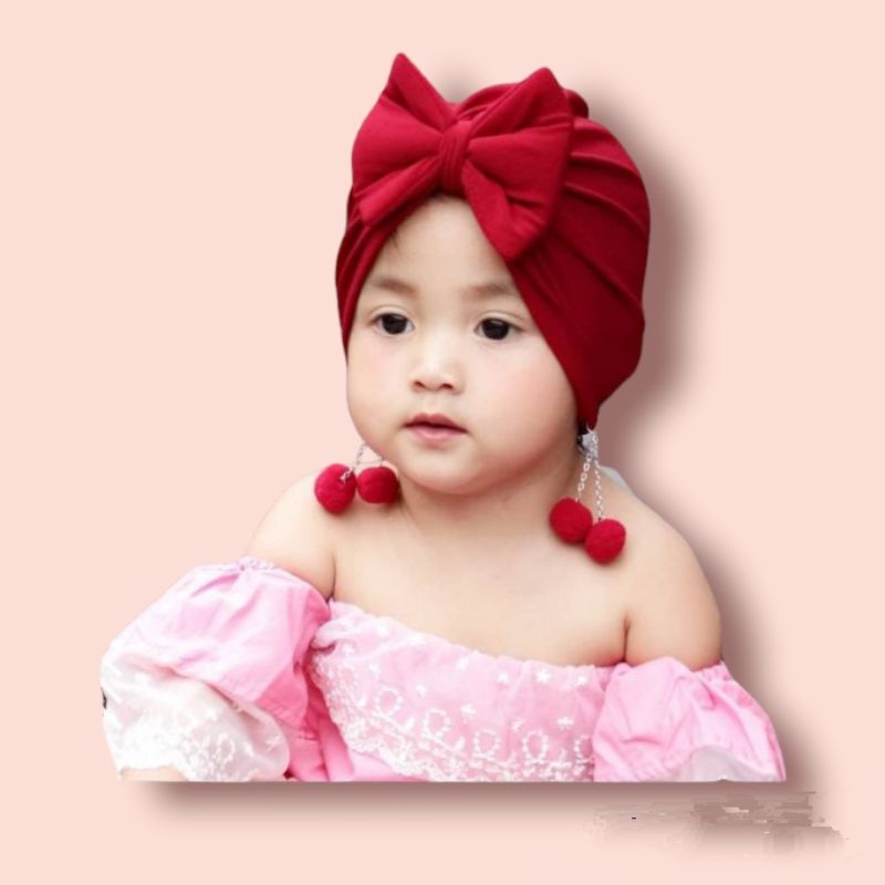 Jual SS - Turban Anak Bayi Double pom pom / duo pom pom / JILBAB BABY ...