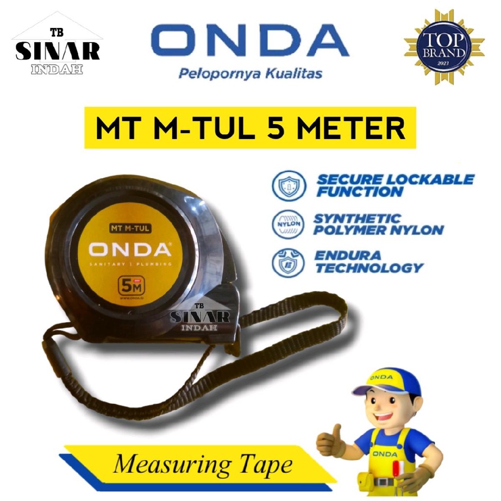 Jual Meteran ONDA 5M MEASURING TAPE 5M MT-M TUL 5M Otomatis Meteran ...