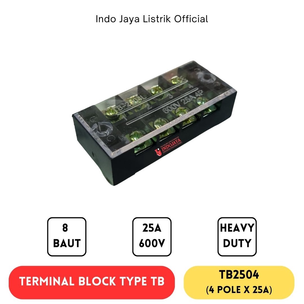 Jual TERMINAL BLOCK 25A X 4 POLE 4 PIN TERMINAL KABEL | Shopee Indonesia