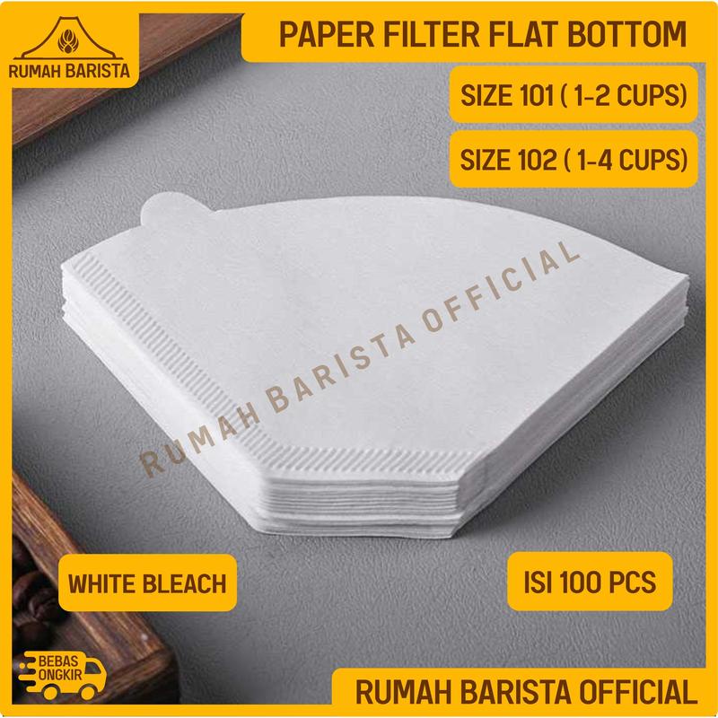 Jual Paper Filter Flat Bottom 101 & 102 Isi 100 PCS Putih - Kertas ...