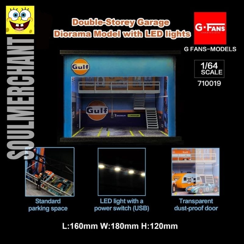 Jual G-Fans Model 1/64 Gulf Double Storey Garage 2S with LED 710019 ...