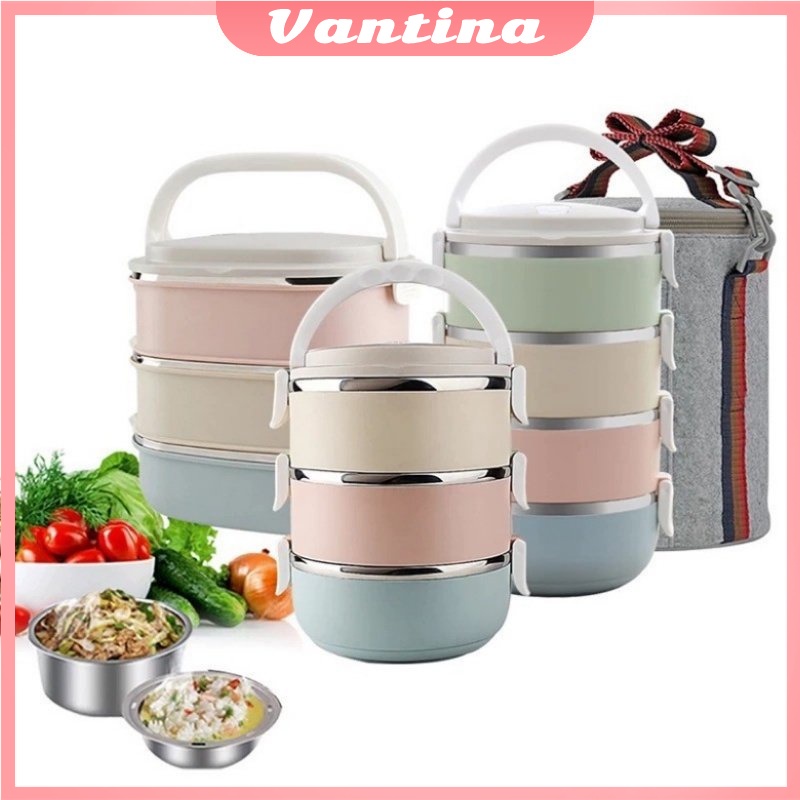 Jual Rantang Stainless 2 /3dan 4 SUSUN tahan panas Rantang Susun Tempat ...