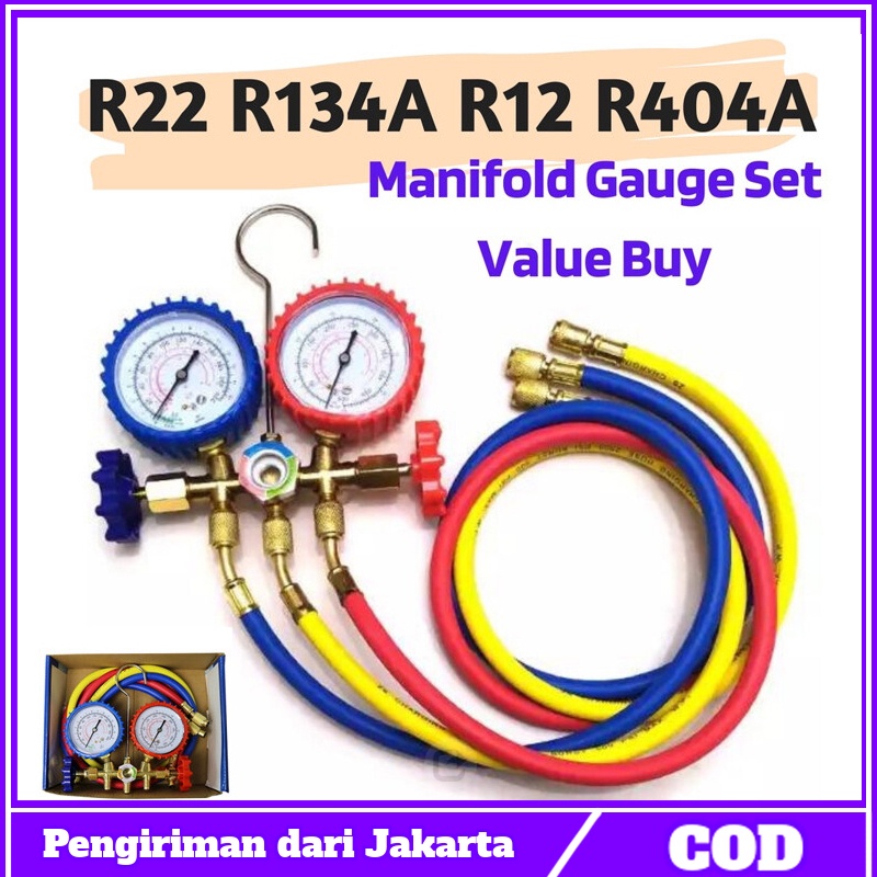 Jual 【siap】Manifold Double R22 R134 R404 R32 AC Double Manifold Paket Lengkap AC(Tidak ...
