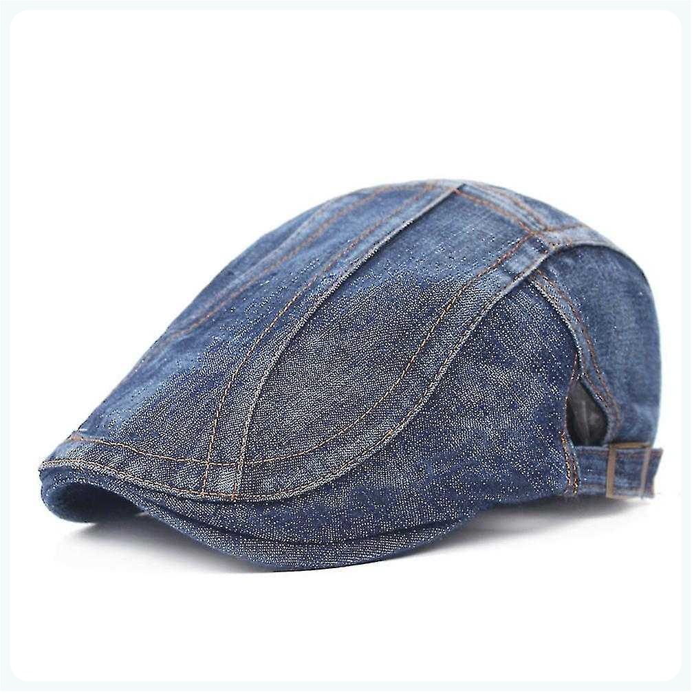 Jual JAM Topi Pet Painter Hat Flat Cap Jeans Retro Katun - J-87 ...