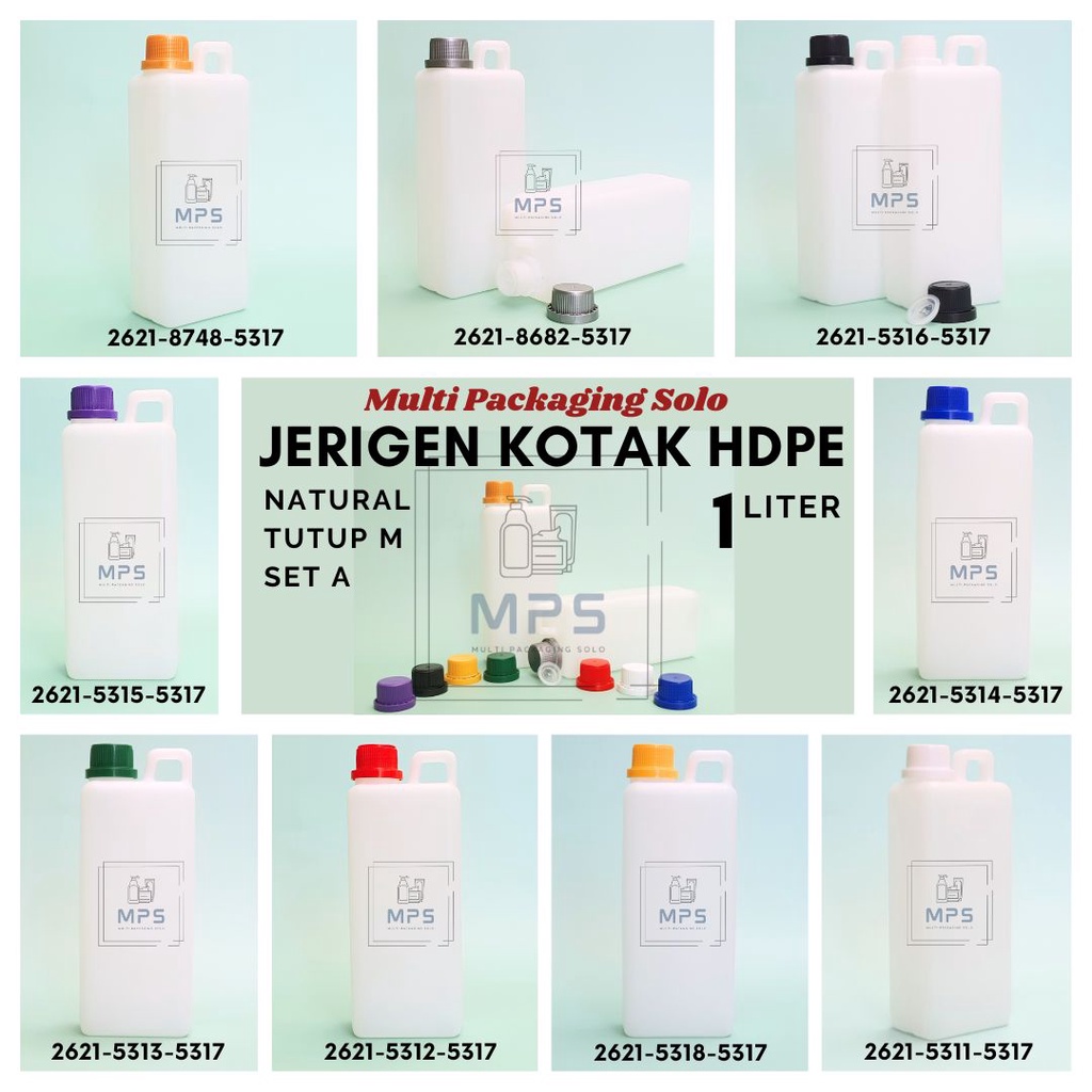 Jual Botol Jerigen 1 L Kotak Natural HDPE Neck 30 Set A / Jerigen HDPE ...