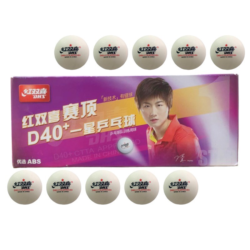 Jual Bola Pingpong DHS D40+ Tenis Meja Isi 10 Original Bintang 1 | Shopee Indonesia