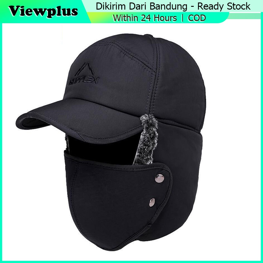 Jual 3in1 Topi Ushanka Russian Topi Bomber Cap dan Masker Water Resist ...