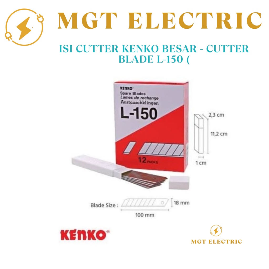 Jual ISI CUTTER KENKO BESAR - CUTTER BLADE L-150 ( UNTUK L-500 ...