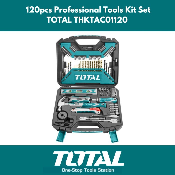 Jual Tool Kit Tools Set 120pcs Profesional Tools Kit set TOTAL THKTAC01120 | Shopee Indonesia