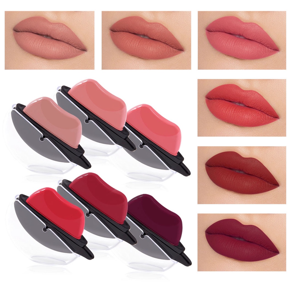 Jual AGENSHOP Lazy Lips Lipstick Velvet Matte Lipstik Bentuk Bibir 6 ...