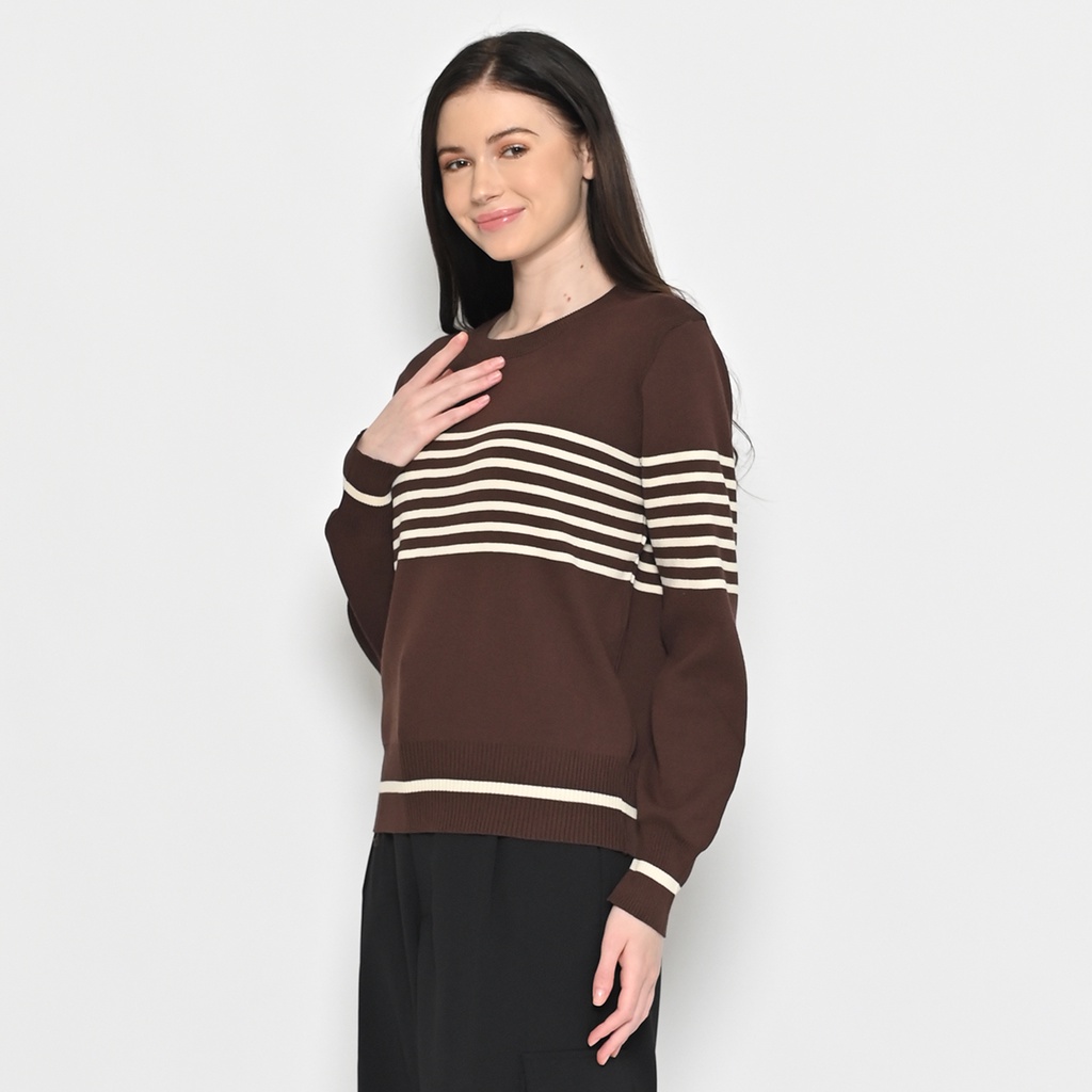 Jual QUEENTIN Sweater Casual Wanita 3529 Strecth Cashmere Knit Motif ...