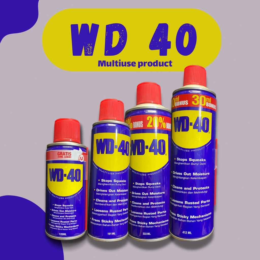 Jual WD40 WD-40 333ml WD 40 333 ML WD333 WD 333 PELUMAS ANTI KARAT SERBA BISA | Shopee Indonesia