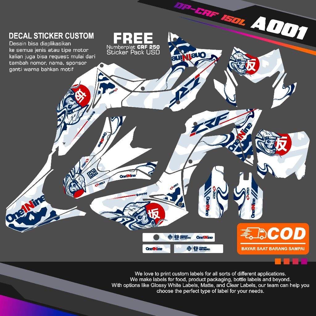 Jual Decal Honda Crf 150L Sticker Crf Decal Crf Full Body Dekal Crf ...