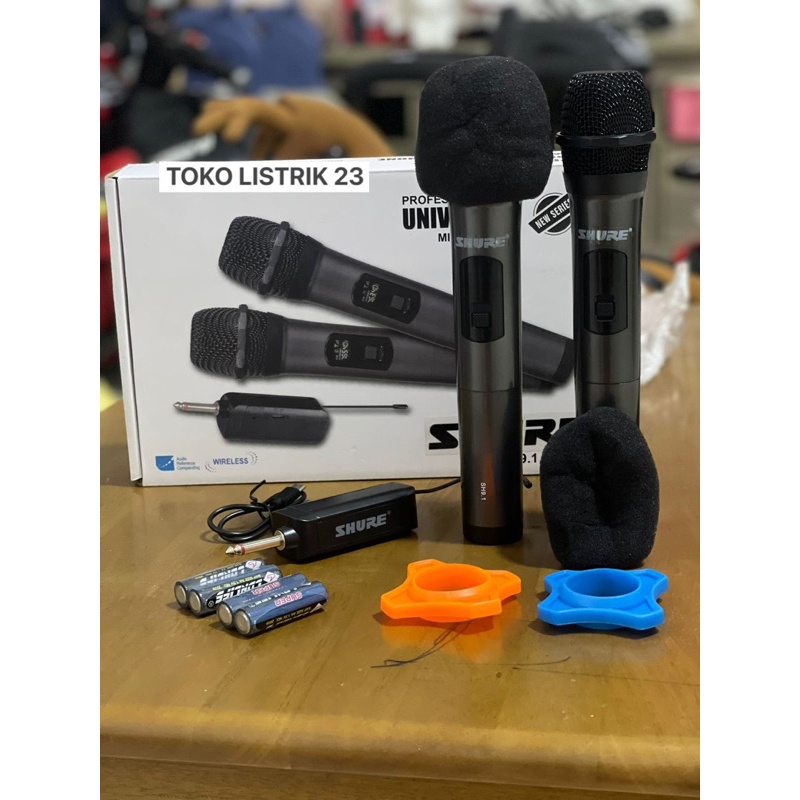 Jual mic shure wireless / mic karaoke SH9.1 | Shopee Indonesia