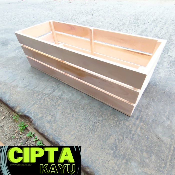 Jual wooden crate kotak kayu box kayu penyimpanan 35-100 x 35 x 25 cm ...