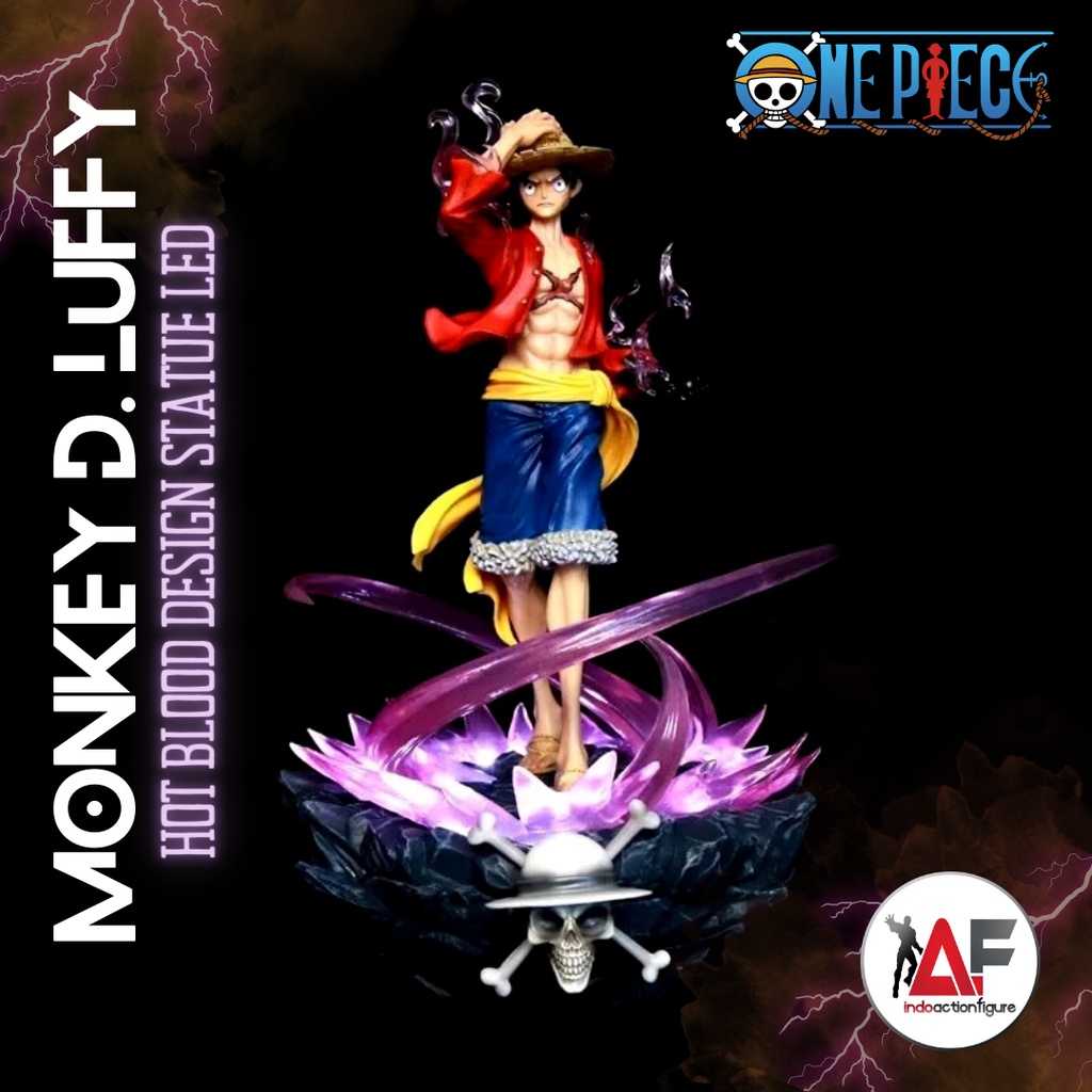 Jual Statue One Piece Monkey D Luffy blood design recast with LED ...