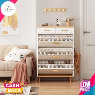 Jual Rak Sepatu Estetik Minimalis Kayu Kapasitas Besar / Rak Sepatu ...