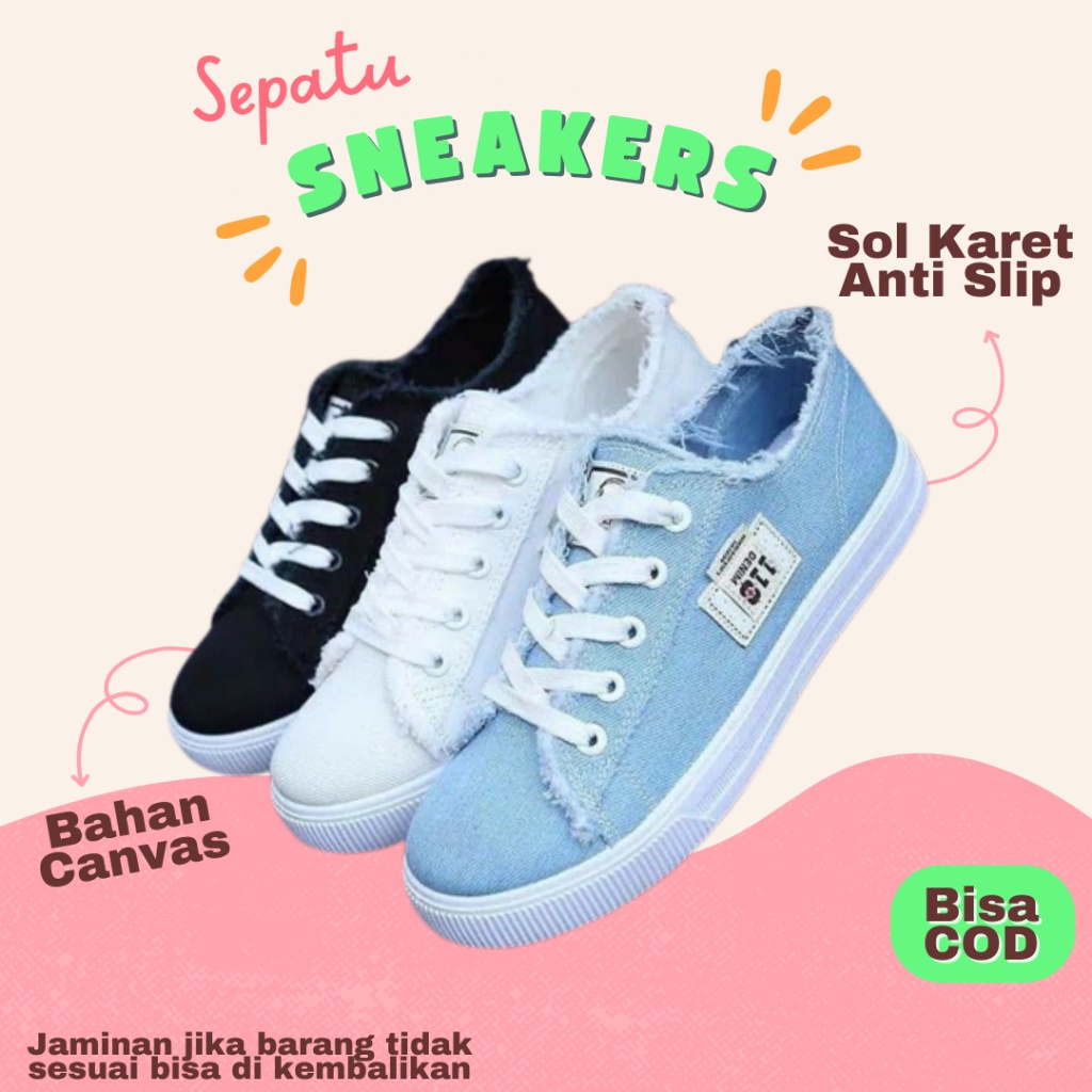 Jual Sepatu Kets Snekers Wanita Sepatu Sneakers Wanita Cewek Perempuan ...