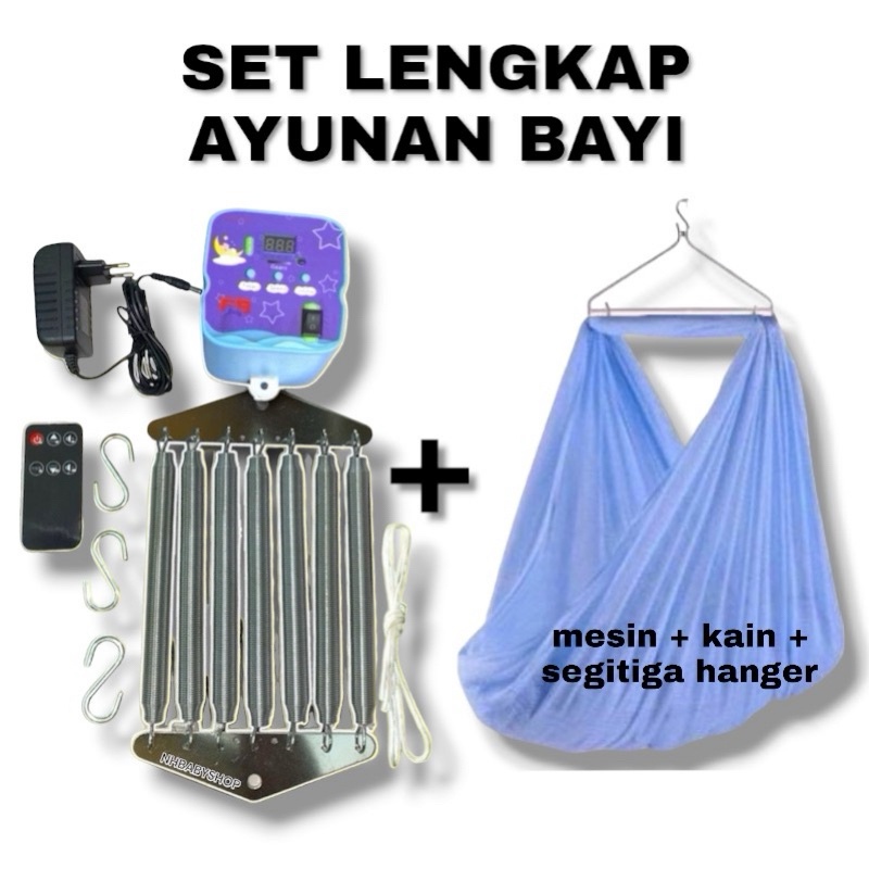 Jual Set Lengkap Ayunan Listrik Bayi Otomatis Mesin Ayunan + Kain ...