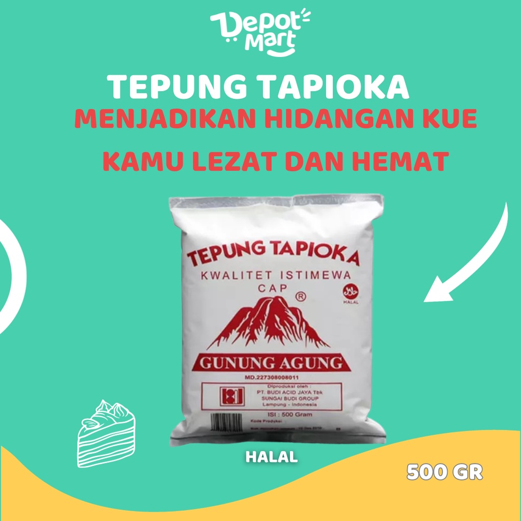 Jual Tepung Tapioka cap Gunung Agung 500 GR Tepung Tapioka Murah Depot ...