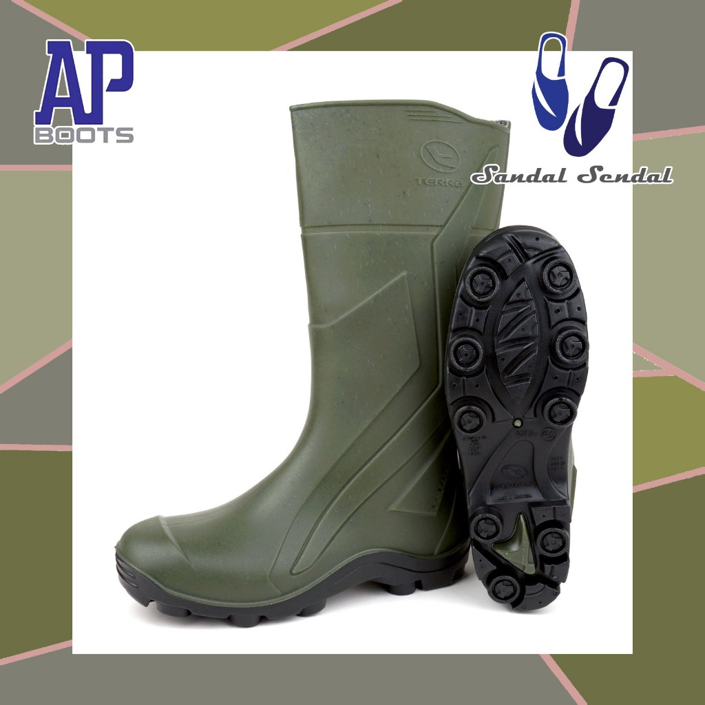 Jual Sepatu Boot Tinggi TERRA GP Hijau AP BOOTS Anti Slip Air Lentur ...