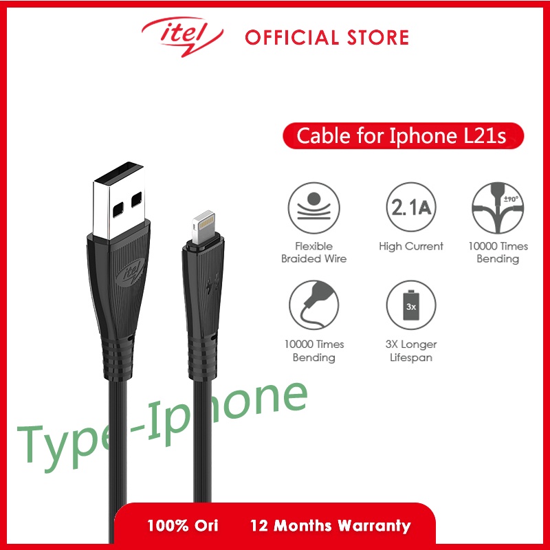 Jual Itel ICD-L21s Cable For Iphone Kabel Casan Kepanjangan 1M Fast ...