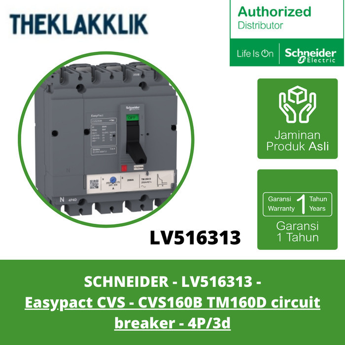 Jual KLAK99 SCHNEIDER - LV516313 - Easypact CVS - CVS160B TM160D ...