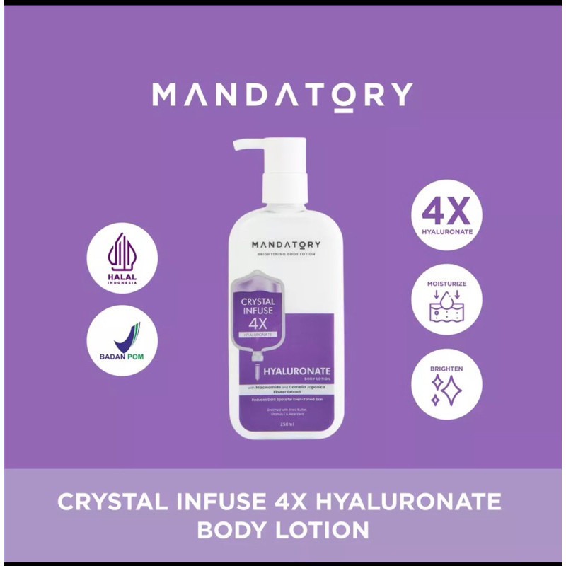 Jual MANDATORY CRYSTAL INFUSE 4x HYALURONATE Brightening Body Lotion ...