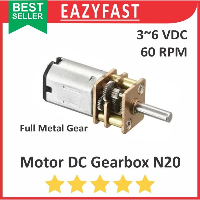Jual Mini Motor Dinamo DC Metal Gearbox N20 Micro 3-6V High Torque Gear ...
